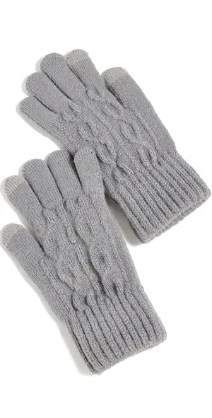 Hat Attack Cable Knit Touchscreen Gloves - Grey