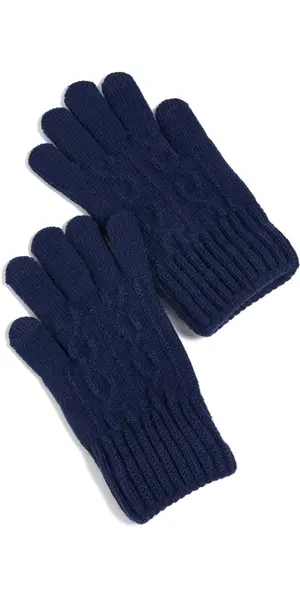 Hat Attack Cable Knit Touchscreen Gloves - Navy