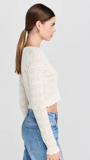 LoveShackFancy Petra Cardigan - Ivory