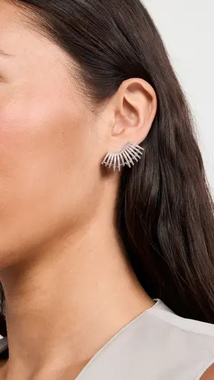 ADINA EDEN Pave Cage Stud Earrings