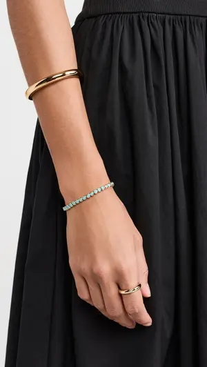ADINA EDEN Cz Bezel Tennis Bracelet - Turquoise