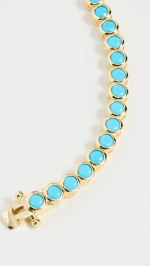 ADINA EDEN Cz Bezel Tennis Bracelet - Turquoise