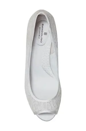 Bandolino Candras Peep Toe Wedge Pump - Light Gray
