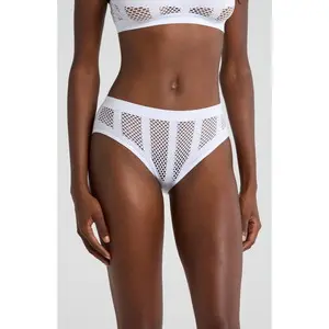 HAUTY Shadow Play Fishnet Panties - White