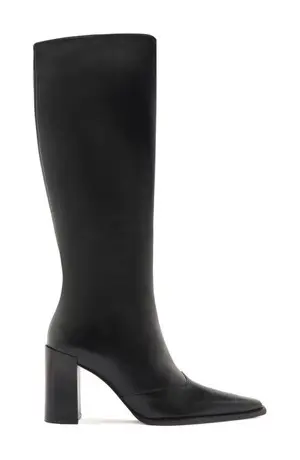 Schutz Raffaela Up Block Knee High Boots - Black