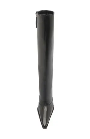 Schutz Raffaela Up Block Knee High Boots - Black
