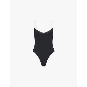 Monday Swimwear Ravello V-neckline Swimsuit - Black/ivory Rec