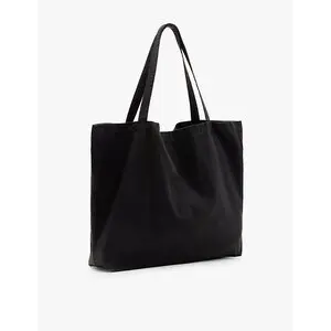 ALLSAINTS Logo-print Cotton Tote Bag - Black/chalk