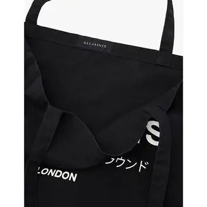 ALLSAINTS Logo-print Cotton Tote Bag - Black/chalk