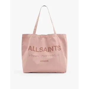 ALLSAINTS Logo-print Cotton Tote Bag - Bramble Pink