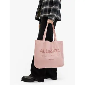 ALLSAINTS Logo-print Cotton Tote Bag - Bramble Pink