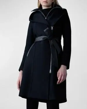 Mackage Shia 2-in-1 Wool Coat With Removable Bib - Black