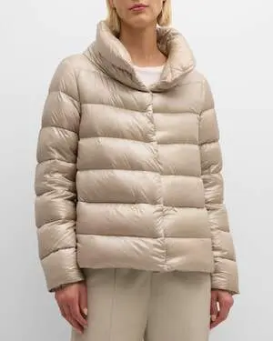 Herno Nylon Ultralight Puffer Jacket - Champagne