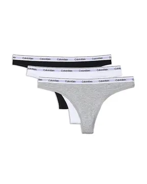 Calvin Klein Modern Logo Thong, Set Of 3 - Black/white/grey
