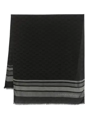 Emporio Armani Logo-jacquard Scarf - Grey