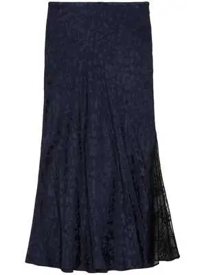 Zadig&Voltaire Jayla Leopard Print Silk Skirt - Blue
