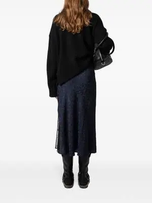 Zadig&Voltaire Jayla Leopard Print Silk Skirt - Blue