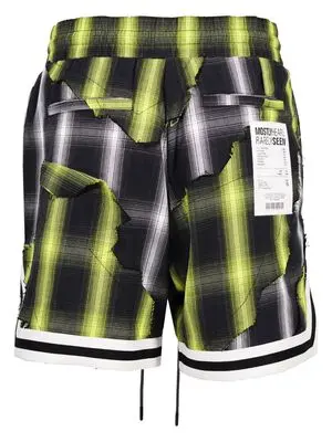 MOSTLY HEARD RARELY SEEN Cut-up Plaid Shorts