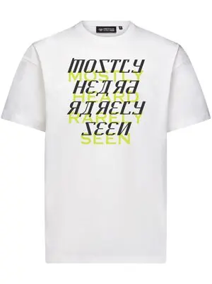 MOSTLY HEARD RARELY SEEN Shadow Text Cotton T-shirt
