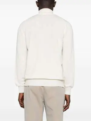 Brunello Cucinelli Cashmere Zip Sweater - White