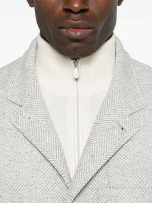 Brunello Cucinelli Cashmere Zip Sweater - White