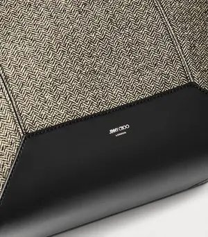 JIMMY CHOO Diamond Medium Herringbone Tote Bag