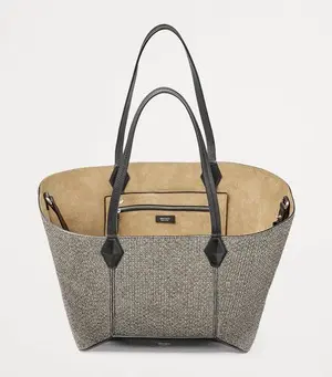 JIMMY CHOO Diamond Medium Herringbone Tote Bag