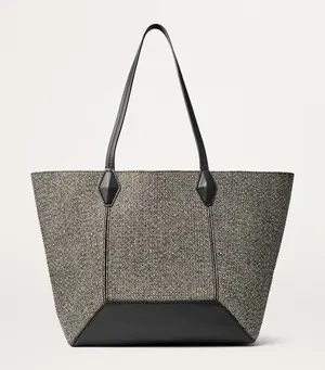 JIMMY CHOO Diamond Medium Herringbone Tote Bag