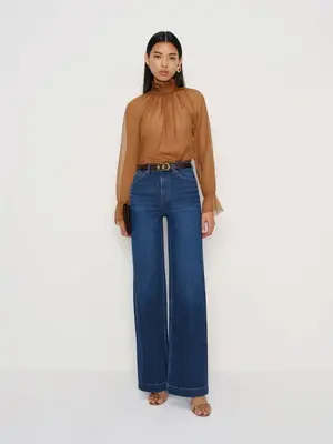 REFORMATION Bex High-rise Wide-leg Jeans - Blue