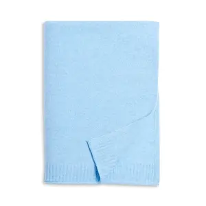Aqua 100% Cashmere Throw Blanket - Exclusive Heather Blue