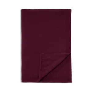 Aqua 100% Cashmere Throw Blanket Exclusive - Heathered Burgundy