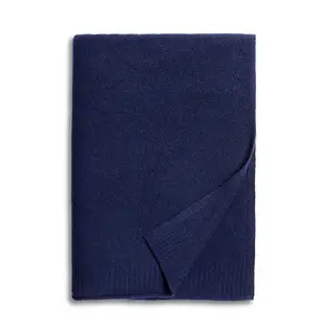 Aqua 100% Cashmere Throw Blanket - Exclusive Peacoat