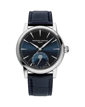 FREDERIQUE CONSTANT Classic Moonphase Date Manufacture Strap Watch 40mm - Blue