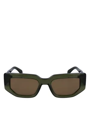 Paul Smith Kennet Geometric Sunglasses, 54mm - Green/brown Solid
