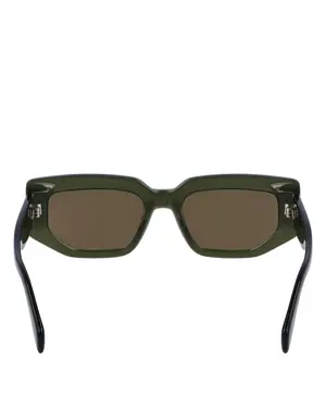 Paul Smith Kennet Geometric Sunglasses, 54mm - Green/brown Solid