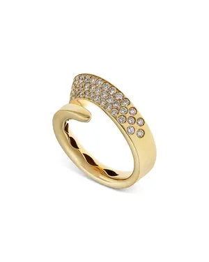 CRIVELLI 18k Yellow Diamond Pave Bypass Ring
