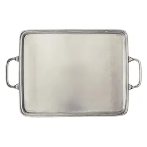 MATCH Rectangle Tray With Handles, Medium - Pewter