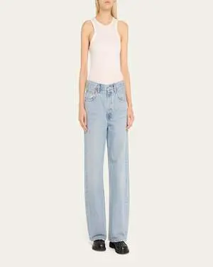 AGOLDE Low Curve Wide Leg Jeans - Ltblue