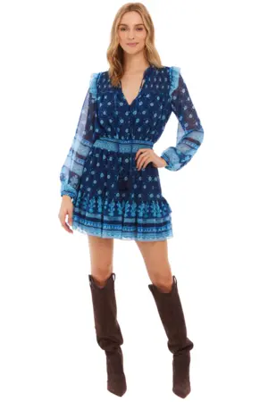 Allison Astrid Medallion Print Mini Dress