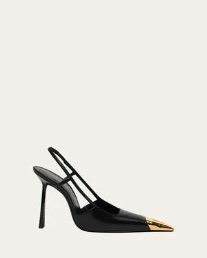 Saint Laurent Jeanne Slingback Pumps - Black