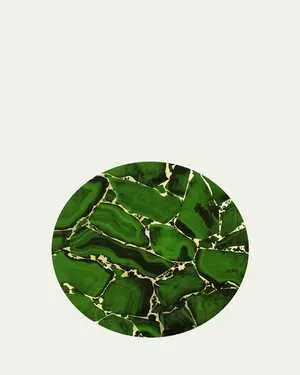 NOMI K Emerald Stone Lacquer Placemat, 15" Round - Green