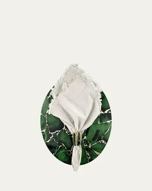 NOMI K Emerald Stone Lacquer Placemat, 15" Round