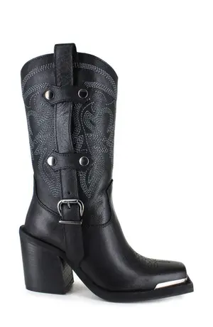 ZIGI Amaranta Cowboy Boots - Black Leather