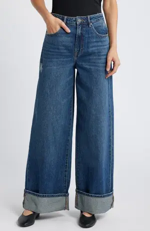 HIDDEN JEANS Classic Cuff Wide Leg Jeans