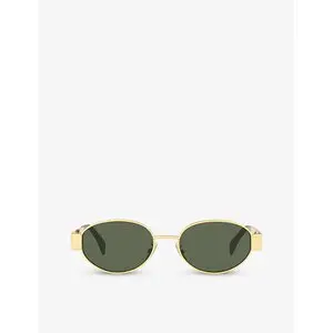 Celine Cl40235u Oval-frame Metal Sunglasses - Gold