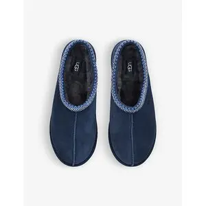 UGG Tasman Contrast-stitch Suede And Shearling Slippers - Navy