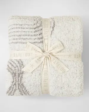 Barefoot Dreams Cozychic Abstract Snake Throw - Cream-nickel