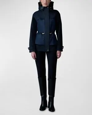 Mackage Kaori-lvs Hybrid Water-resistant Parka Jacket - Navy