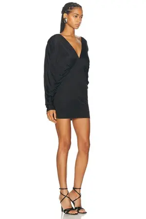 Atlein Draped V-neck Mini Dress