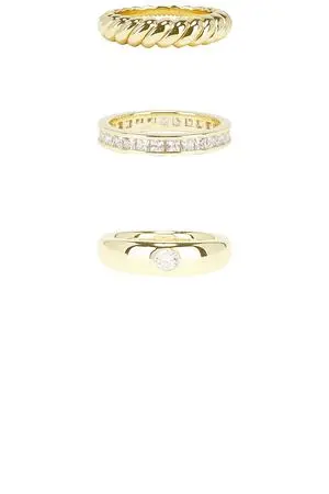 MEGA The Twisted Stack Ring Set - 14k Gold Plated